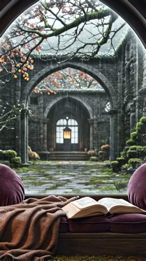 Rainy Window Study Nook 🌧📚 | Dark Academia × Dark Fae Cozy Reading Ambience