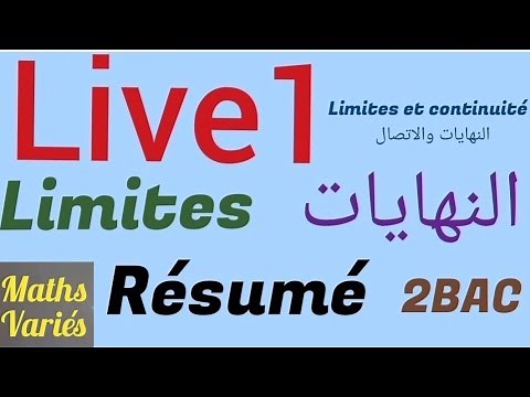 limites et continuité. Calcul de limites. (Résumé + exercices). live 1. 2Bac sciences.