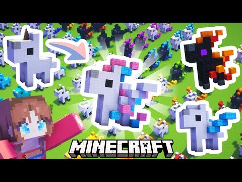 Minecraft Animal Zoo Statues: Horse, Pegasus, Nightmare & Unicorn Build Tutorial