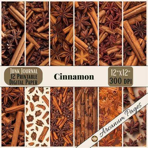 12 Scrapbook Paper Printable 12x12 | PDF Instant Download | Background Pages | Original Paper | “cinnamon” - Etsy