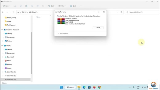 Fix: File is too large for the destination file system for Pen drive and USB storage Drive