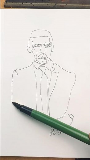 A portrait drawn in one continuous line — simple, focused, alive. #onelineart #akartberlin