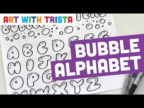 How to Draw Bubble Letters Alphabet Step by Step Art Lesson - Art With Trista Video Tutorial