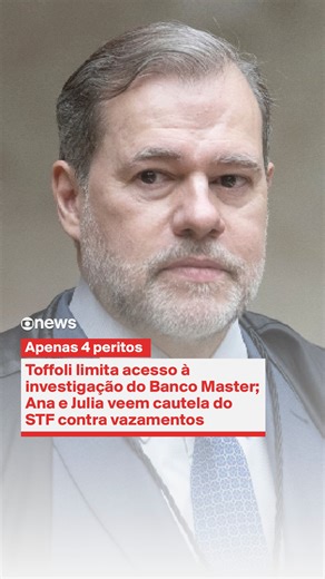 GloboNews on Instagram: "INVESTIGAÇÃO E CAUTELA - O ministro Dias Toffoli determinou nesta quinta-feira (15) que apenas quatro peritos da Polícia Federal terão acesso integral ao material apreendido após a operação da PF contra o Banco Master. O despacho restringe o manuseio dos dados, como celulares, computadores e outros itens, a esse grupo específico, responsável pela extração e pela perícia. O material, apreendido na quarta-feira (14), está sob a guarda da Procuradoria-Geral da República. Pa