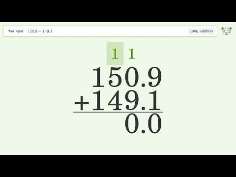 Long Addition Problem 150.9+149.1: Step-by-Step Video Solution | Tiger Algebra