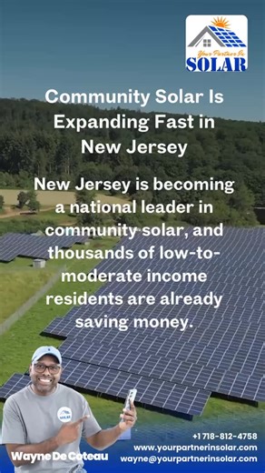 Wayne DeCoteau | Community Solar is taking off in New Jersey! And the best part? Renters and LMI families can finally go solar too. New Jersey’s... | Instagram
