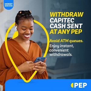 Withdraw cash sent from the Capitec app safely and conveniently at any PEP, PEP HOME or PEP CELL store for FREE! All you need is your SA ID, your 10-digit voucher number and 4-digit PIN. Skip the ATM queue, visit your nearest PEP store today! Learn more: https://bit.ly/41ZurLF #LifesBetterWithPEP | PEP