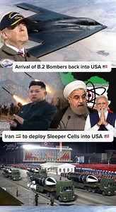 531K views · 10K reactions | Irans Thrèâtens to deploy Sleeper Cells into USA  as USA announced arrival of their B.2 Bunker Bürster Jets safely back to USA  after 37 hrs flight ✈️ from Iran - North Korea  reacts to USA strike in Iran as Indian govt says they did not allow USA to use their airbase to strïke Iran  | InspiredCastro Upgraded | Facebook
