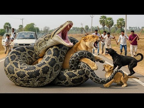Animal Rescue: Dog Tries to Save Lioness from Giant Python Attack