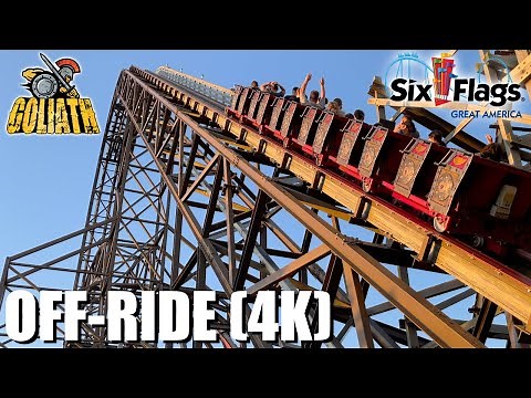 Goliath Off-Ride 2021 (4K) - Six Flags Great America - Non Copyright