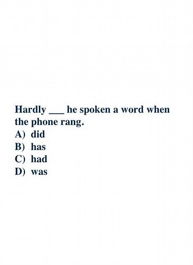 Inversion with “Hardly…When” — Past Perfect and Simple Past Combination