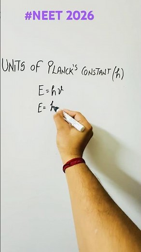 What are the Units of Planck's Constant #neet #science