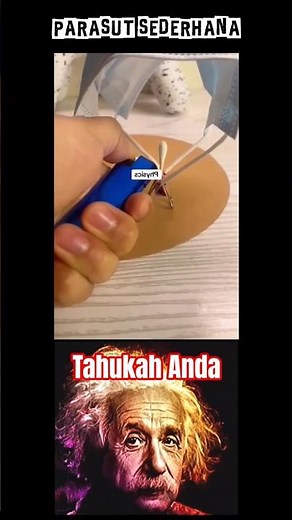 SIMPLE PARACHUTE EXPERIMENT FROM A MASK #feedshorts #viral #physics #alberteinstein