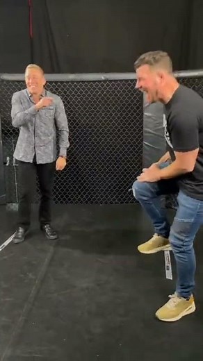 GSP and Michael Bisping back in the cage 👀 🤫 F 🔗 #mma #ufc #georgestpierre #michaelbisping #gsp