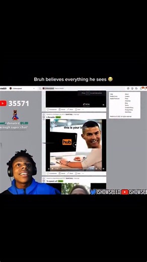 Daily Ishowspeed Clips 🐐 on Instagram: "IShowSpeed, the viral American streamer, has given the internet countless legendary reactions, but nothing captures peak old-school Speed like the moments where he blindly defends Cristiano Ronaldo with his whole soul… even when the info is completely fake. One of the funniest examples came during an old stream where Speed was casually reacting to clips, vibing with chat, until someone sent him a “Ronaldo fact” video—one that was obviously edited, obvious