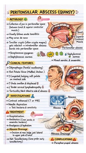Simplified ENT on Instagram: "Peritonsillar abscess #entsurgeon #neetpg #ent #medicalreels #fmge #entresidency #inicet #entpg #neetss #medicalshorts"