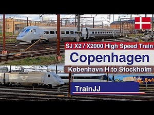 SJ X2 København H to Stockholm C | X2000 High speed train | Copenhagen Denmark | 4K