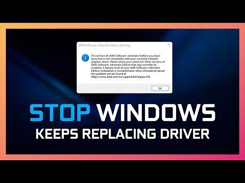 Windows Keeps Replacing My AMD Driver! What Do?