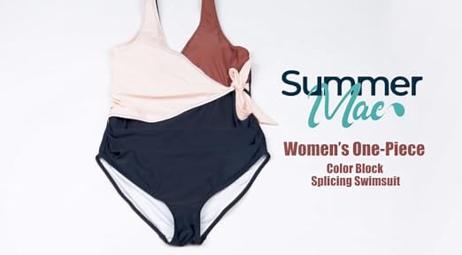 Maternity Swimsuit One Piece Tie Front Bathing Suit V Neck