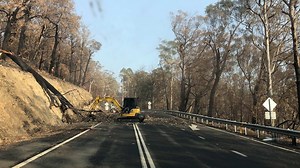 Arborists cut down hazardous trees to reopen Kings Highway to traffic
