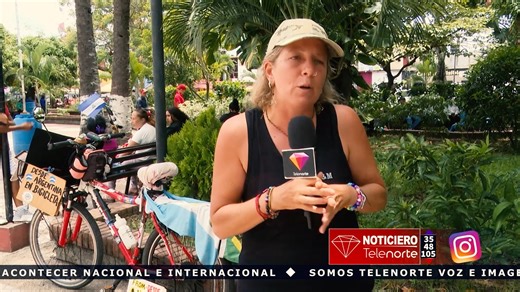6.3K views · 103 reactions | Estelí Patricia Lorena Marinangeli ,recorre diferentes partes del mundo en su bicicleta,aventura que inicio desde hace cinco años en Argentina .  Periodista: Silvia Calderón | Telenorte | Facebook