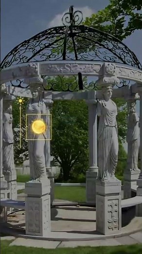A Stunning White Marble Pavilion with Caryatid Columns – Perfect for Weddings & Luxury Gardens