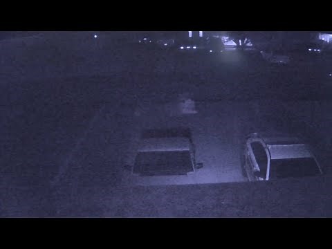 Creepy image caught gliding across surveillance camera