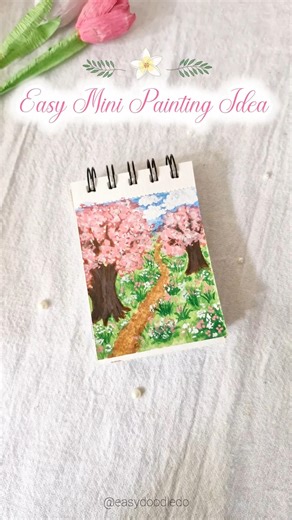Easy Painting idea 🌷✨️ #art #painting #cuteart #artprocess #minipainting #easyart #shorts #trending