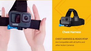 MiPremium Chest Harness Chesty Mount & Head Strap for GoPro Hero 13 12 11 10 9 8 Max Go Pro Hero 7 6 5 3 4 Session Black Silver Fusion DJI Osmo AKASO Accessories Kit for Action Cameras