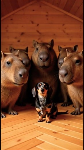 Dachshund Adopted by CAPYBARAS?! 🌭💤 (Wait for the ending)