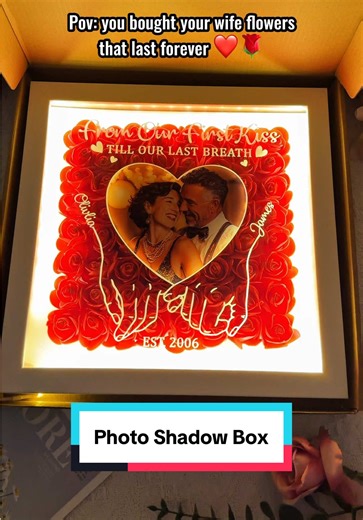 From your first kiss to your last breath, this lighted shadow box tells your love story 💡❤️🌸 #macorner #romanticgift #lovebox #anniversaryvibes #leddecor