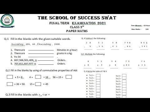How to Create Maths Question Paper for Primary Classes In Ms Word | Technical Rehan Haidar.