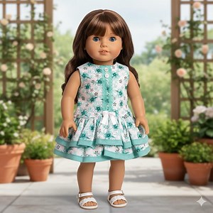 Handmade Floral Ruffle Dress for 18 Inch Dolls – Teal Summer Outfit - Etsy UK