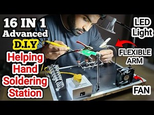 DIY Helping Hand Soldering Station 🔥 Using Sewing Machine Parts | 16 in 1 Advance Soldering Setup ⚙️