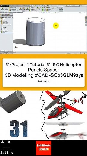 31- SolidWorks |Helicopter|: Panels Spacer #3d #cadsoftwaretutorial #solidworks #engineering