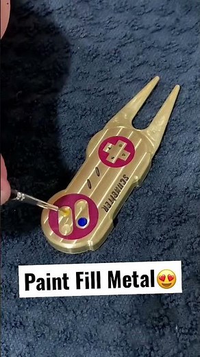 How I paint fill metal engraving. #maker #golf #golfer #cnc #golffail #3dprinting #shortsfeed #news