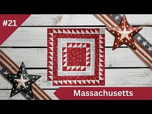 Massachusetts Quilt Block Tutorial | 50 State Quilt Series | 12” Block with HSTs & Partial Seams