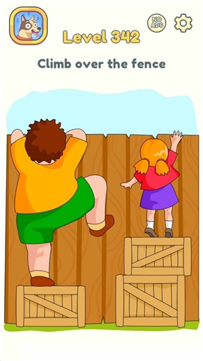 Dop 2 (Delete One Part) | Level- 342 Climb Over The Fence | #gaming #shorts #viral #shorts #ytshorts