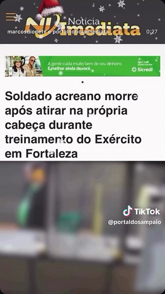 A morte do soldado acreano Fladison Caetano, ocorrida durante um treinamento em uma unidade do Exército Brasileiro, em Fortaleza (CE), causou forte repercussão entre familiares e amigos no Acre. O militar morreu após um disparo de arma de fogo durante uma atividade de instrução realizada dentro do quartel. As informações iniciais repassadas à família apontam que o disparo atingiu a própria cabeça do soldado. Até o momento, as autoridades militares não divulgaram detalhes oficiais sobre como o fa