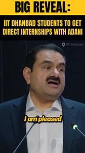 36K views · 111 reactions | For the first time, IIT Dhanbad students get a direct internship track — Gautam Adani made the big reveal himself. | Jai Jawan Jai Kisan | Facebook