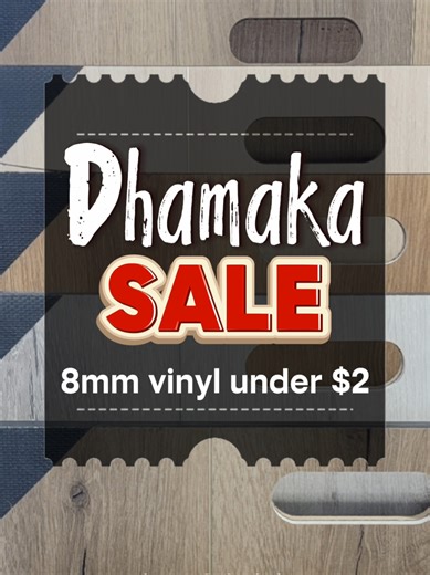 Dhamaka Sale on 8 mm vinyl. High end, low cost. Offer valid till stock lasts. Visit us to choose yours. 1600 Aimco Blvd Mississauga #vinyl #Flooring #Brampton #Mississauga