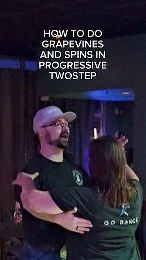 Fun Progressive #twostep patterns to try. Grapevine and Shoulder Roll. 🏠 Mavericks Dance Hall #pflugervilletx 💃 Karen M Kay Miller 👕 Go Dance Studio Red Dirt Dancing #countrydance #austintx #dancehall #honkytonk #dancelessons #dance | David Ray Dance