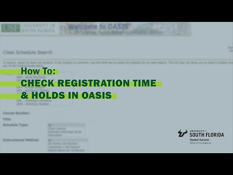 USF Tutorial: How to Check Registration Status & Holds