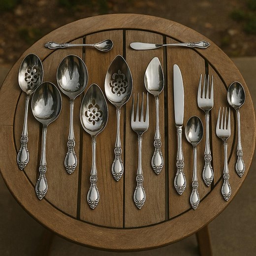 Vintage Oneida Community Stainless Flatware Set – “my Rose” Pattern – 54 Piece Set W/ Serving Utensils – Ornate Rose Design – Mid Century - Etsy