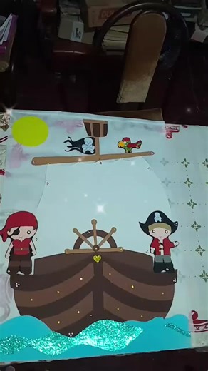 Panel nombre alumnos temática piratas en goma eva