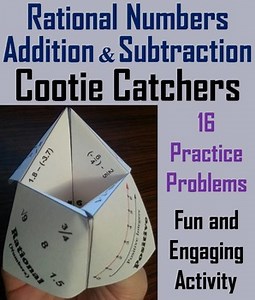 Adding and Subtracting Rational Numbers Activity (Cootie Catcher Review Game)