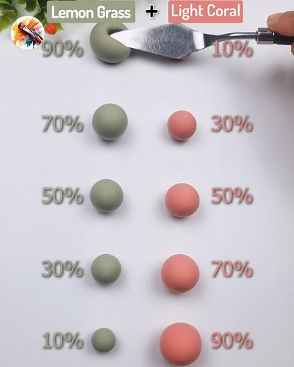 Lemon Grass Vs Light Coral Satisfying color mixing Clay #Satisfying #crafts #clay #asmr #Christmas #Shorts | Painting Concept