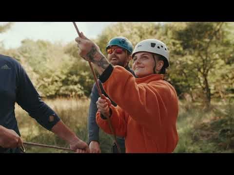 Crate Stack: Outdoor teambuilding challenges at Parkwood Outdoors Dolygaer, Wales