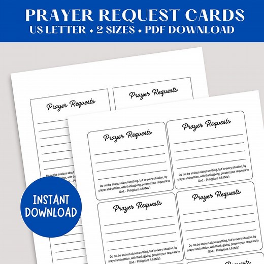 Prayer Request Card Printable | Prayer Card Template | Church Prayer Cards | Christian Resources | Blank Prayer Cards | Prayer List | PDF - Etsy