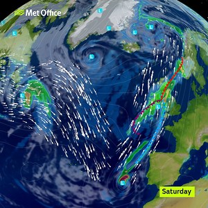18K views · 111 reactions | The jet stream is near the UK over this weekend bringing unsettled weather conditions across many areas. However, the jet will make steady progress north through the week. This will allow high pressure to then build from the south, particularly on Thursday. High pressure will then bring drier, brighter and more settled conditions to many parts. | Met Office | Facebook